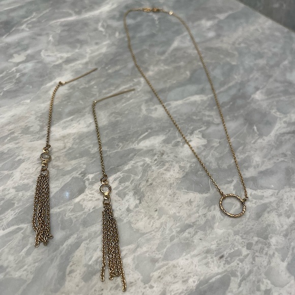 Jewelry | Dainty Gold Necklace Earring Set | Poshmark